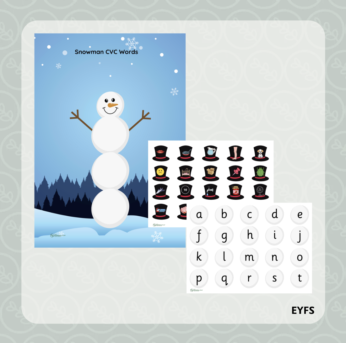 Build the CVC Word Snowman - The Powerful Play Teachers